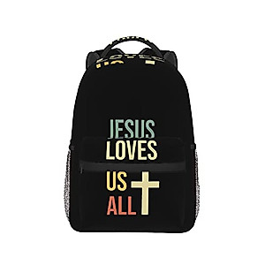 Sunflower Christian Jesus Cross Faith Backpack College School Backpack Casual Laptop Backpack for Women Men