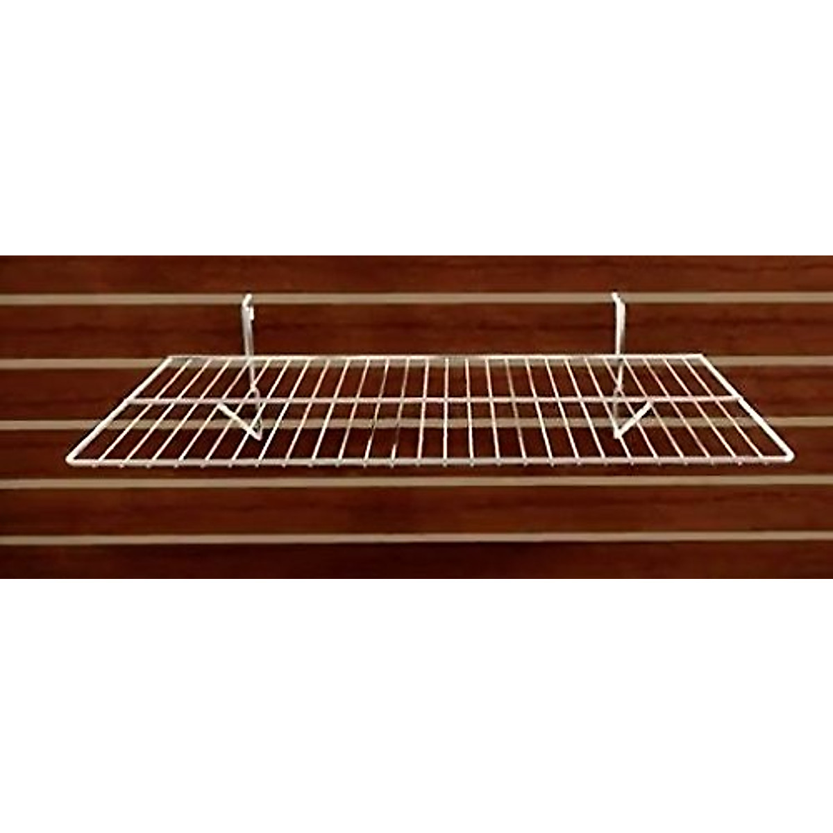 Only Garment Racks White Wire Slatwall/Gridwall Shelf 24"L x 12"D