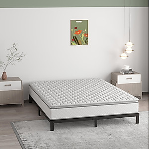 Upcanso 7 Inch Full Bed Frame No Box Spring Need, Low Profile Metal Platform Full Size Bed Frame, Heavy Duty Support Bedframes Full, Easy Assembly