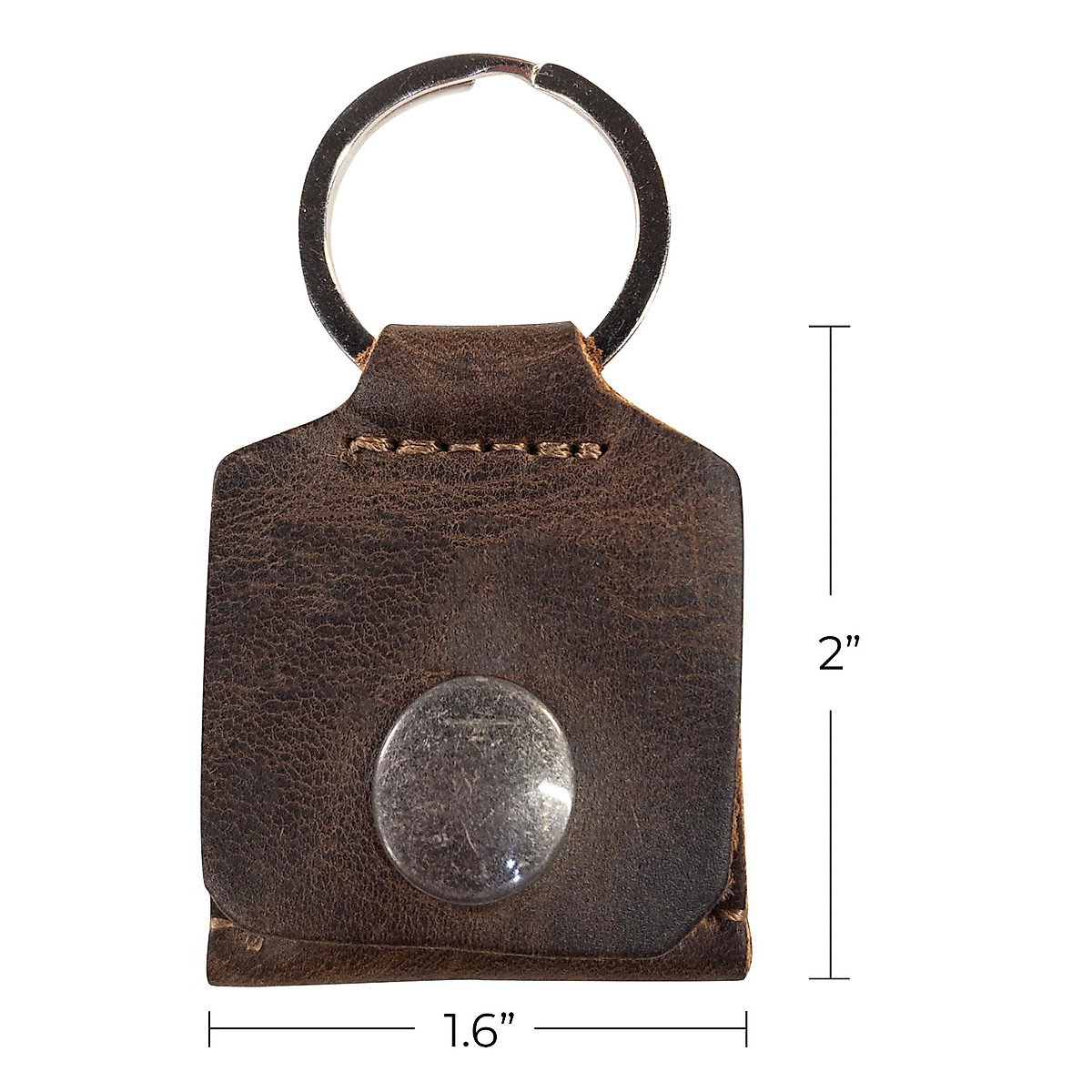 Hide & Drink, Squared Case for SD Card with Keyring, Rustic Keychain for Guitar Pick, Full Grain Leather, Handmade, Swayze Suede
