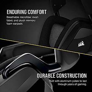 CORSAIR VOID RGB ELITE Wireless Gaming Headset – 7.1 Surround Sound – Omni-Directional Microphone – Microfiber Mesh Earpads – Up to 40ft Range – iCUE Compatible – PC, Mac, PS5, PS4 – Carbon
