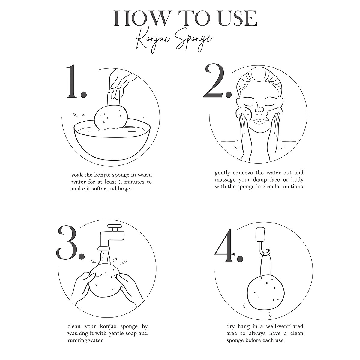 The Beauty Shelf Konjac Sponge (3 Pack) Activated Bamboo Charcoal. Facial Cleansing & Exfoliating Beauty Sponges