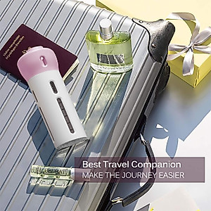 2 Pieces 4 in 1 Travel Dispenser Shampoo Lotion Gel Set Leak-proof Travel Containers Bottles For Toiletries Body Wash Liquid Cream TSA Approved , Grey/Pink (pink+gray)