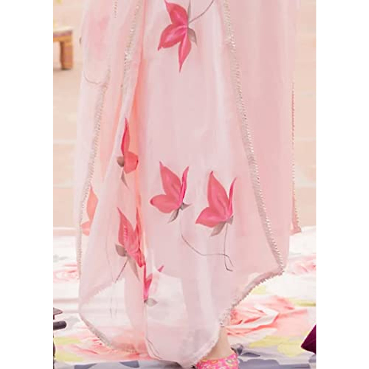 Elina fashion Indian Kurti for Womens With Pant & Dupatta | Rayon Printed Long Kurta Partywear Kurtis Tunic Tops Pink