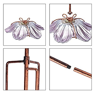 Glass Bird Baths for Outdoors, Garden Birdbaths Outside Birdfeeder with Metal Stake Blue