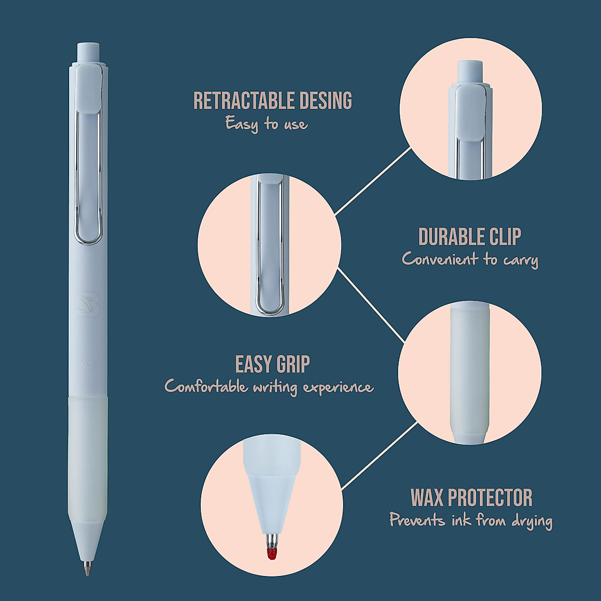 BLIEVE - Aesthetic Highlighters and Gel Pens With Soft Pastel Ink And Tip, No Bleed Dry Fast Easy to Hold, for Bible Journaling Planner Notes School Office Supplies, 10 Pack