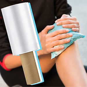 Outus 4 Rolls Wrap Plastic Film with Handle Plastic Bags for Ice Tattoo Plastic Wrap Suitable for Athletic Trainers to Hold Ice Pack in Place for Moving Supplies Stretch Shrink Wrap, 5 Inches x 500 ft