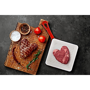 Lava Enameled Cast Iron Mini Ceramic Grill Pan - 8 inch Square, Small Cast Iron Skillet with White Ceramic Enamel Coated Interior, Baby Collection (Red)