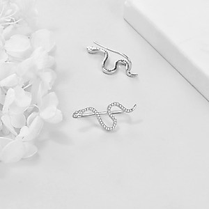 Snake Earrings 925 Sterling Silver Ear Crawler Climber Cuffs Earrings JewelryJewelry for Women