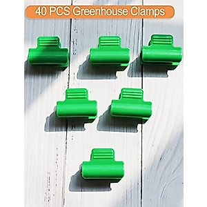 40 Pieces Greenhouse Clamps, Film Row Cover Netting Tunnel Hoop Clip, 0.63 inch Greenhouse Clips for Raised Bed Cover, Frame Shading Netting Greenhouse Accessories (40 Pieces 16mm) - by Giftape