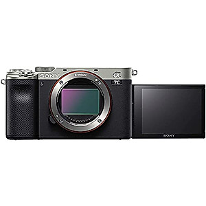 Sony Alpha a7C Compact Mirrorless Camera Bundle with Extra Battery, USB Dual Charger, 2X 64GB SDXC Memory Card, Water Resistant Gadget Bag, Monopod + More
