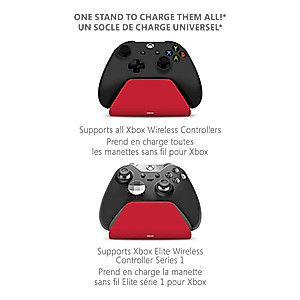Controller Gear Pulse Red Universal Xbox Pro Charging Stand with 1100 Mah Rechargeable Battery, Charging Station for Xbox Series X|S and Xbox One
