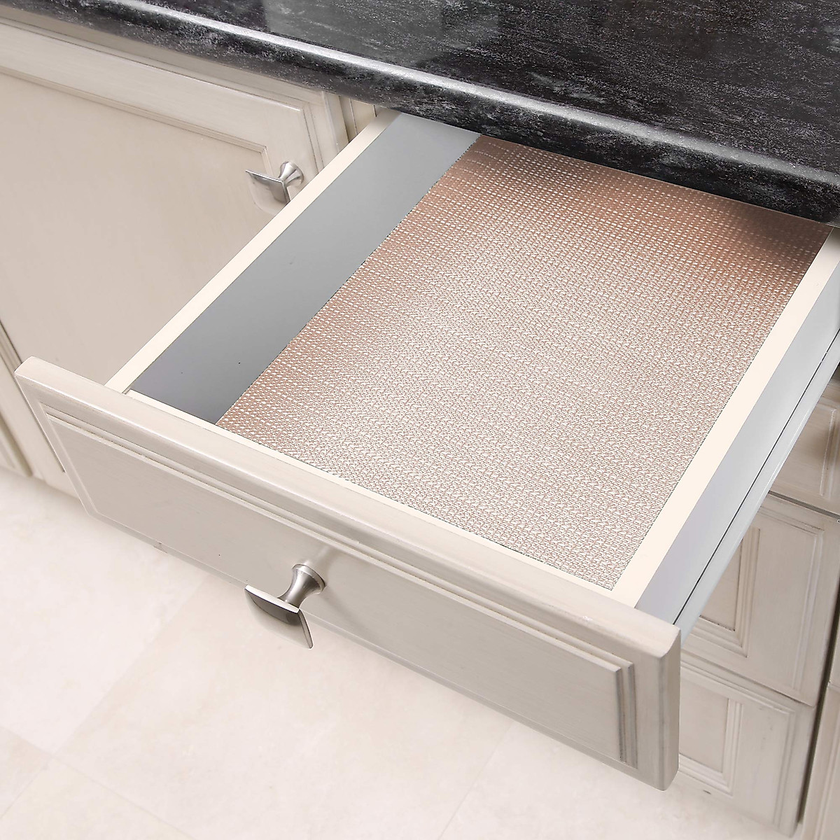 Smart Design Original Grip Shelf Liner - 12 Inch x 45 Feet (Set of 9 Rolls Total) - Non Adhesive, Strong Grip Bottom, Easy Clean Kitchen Drawer, Cabinet, Cupboard Dresser Cover, Non Slip - Taupe