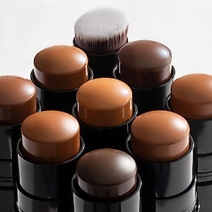 Black Radiance Color Perfect Foundation Stick with Soft Brush Applicator Duo – Buildable, Blendable Versatile Pigment-Rich Formula - Cocoa Bean