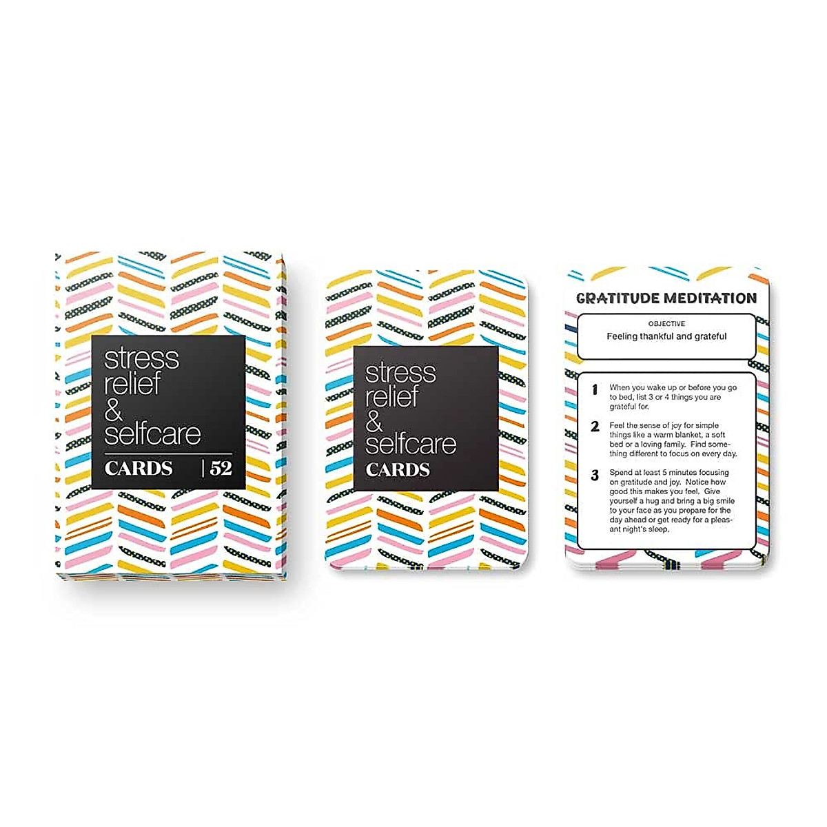 Allura & Arcia 52 Stress Less & Self Care Cards - Mindfulness & Meditation Exercises - Anxiety Relief & Relaxation