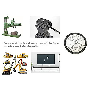 Chiloskit Aluminium Precision Spirit Bullseye Round Bubble Level Tool Rv Campers Leveling Circular Bubble Inclinometers for Surveying Instruments and Tribrachs, Ø2.4",Accuracy 15'/2