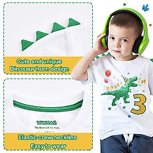 3rd Birthday Boy Shirt Dinosaur Birthday T-Shirt 3 Year Old Toddler Dinosaur Outfit Cotton White Dino Party Shirt Roar I’m 3 Short Sleeve Top Tee Toddler Three Rex T Shirt for Kids