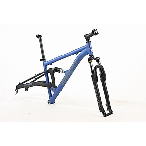 Gravity FSX 29 inch Wheel Aluminum Dual Suspension Mountain Bike ATB Bike Frame (Satin Nautical Blue, 19 inch = Lrg fits* 6'1" to 6'3")