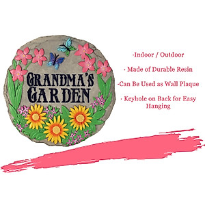 Spoontiques - Garden Décor - Grandma’s Garden Stepping Stone - Decorative Stone for Garden