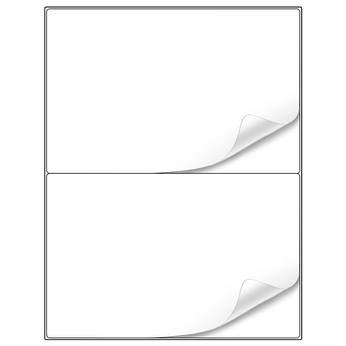 Methdic Shipping Labels 8-1/2"×5-1/2" 200 Labels Sticker Paper for Laser/Ink Jet Printer Mailing Labels 8.5"×11" White 2 per Sheet