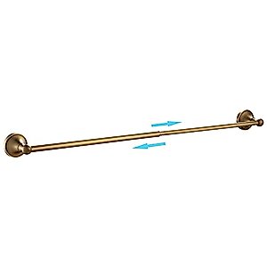 Leyden Antique Towel Bar,Adjustable Towel Holder Rod Brass Bathroom Accessories Expandable 15.2 to 27.8 Inch Vintage Wall Mount