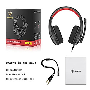 NUBWO U3 3.5mm Gaming Headset for PC, PS4, PS5, Laptop, Xbox One, Mac, iPad, Switch/ Computer Game , Over Ear Flexible Microphone Volume Control with Mic