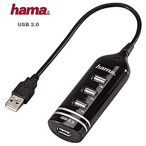 Hama | USB 2.0 Hub 1:4 | Bus-Powered | Black