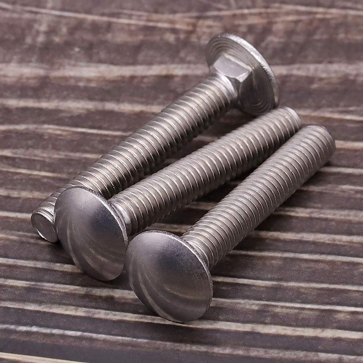 1/4-20 x 1-1/4" Carriage Bolts, 304 (18/8) Stainless Steel Carriage Screws, Round Domed Head Square Neck, Grade A2-70, Full Thread, Coarse Thread UNC, 25 PCS