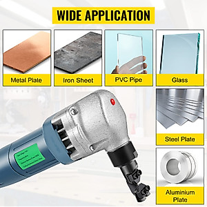 VEVOR Electric Metal Nibbler 380W Nibbler Metal Cutter 1800RPM High Speed Rotor 0.07in/1.8mm Thickness Metal Nibbler 220V w Replaced Blades Storage Case for Cutting Stainless Steel, Aluminium, Plastic