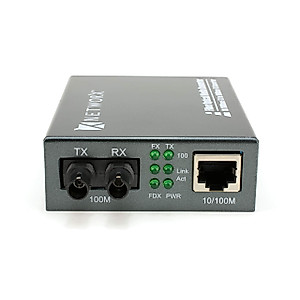 Networx® Fast Ethernet Fiber Media Converter - UTP to 100Base-FX - ST Multimode, 2km, ...