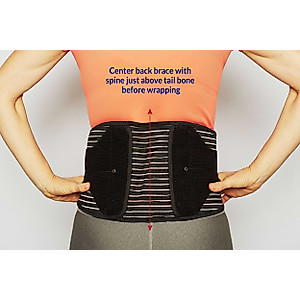 Comfort Compression Back Brace, Medium (M fits waist circumference of 33"-39") Black Lower Back brace -Clinically Proven to help and support your Active Life style and reduce pain