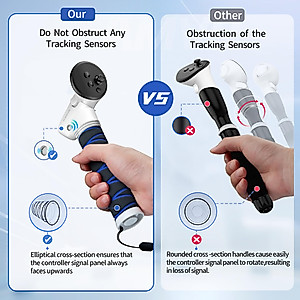 AMVR Upgraded Handle Attachment Compatible with Meta/Oculus Quest 3S/Quest 3 Accessories, 3-in-1 VR Gorilla Tag Long Arms Sticks, Beat Saber Handles, Golf Club Attachment, Extension Grips, VR Game