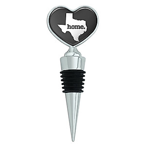 Texas TX Home State Solid Dark Gray Grey Officially Licensed Heart Love Wine Bottle Stopper