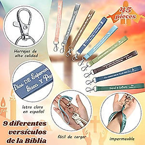 45 Pieces Christian Keychains Bulk Inspirational Bible Verse Key Chains Polyester Scripture Keyrings Religious Party Gifts (Vivid Color, Stylish)