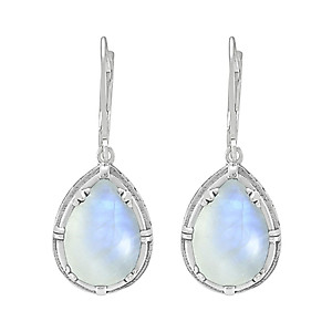 9.51Cts Natural Moonstone Earrings For Women White Stone June Birthstone Jewelry Women's Day Gifts For Mom Wife Sister