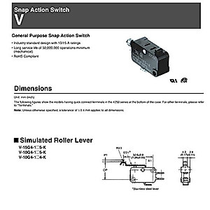 Omron V-10G4-1C24-K (2 pcs) Miniature Switch