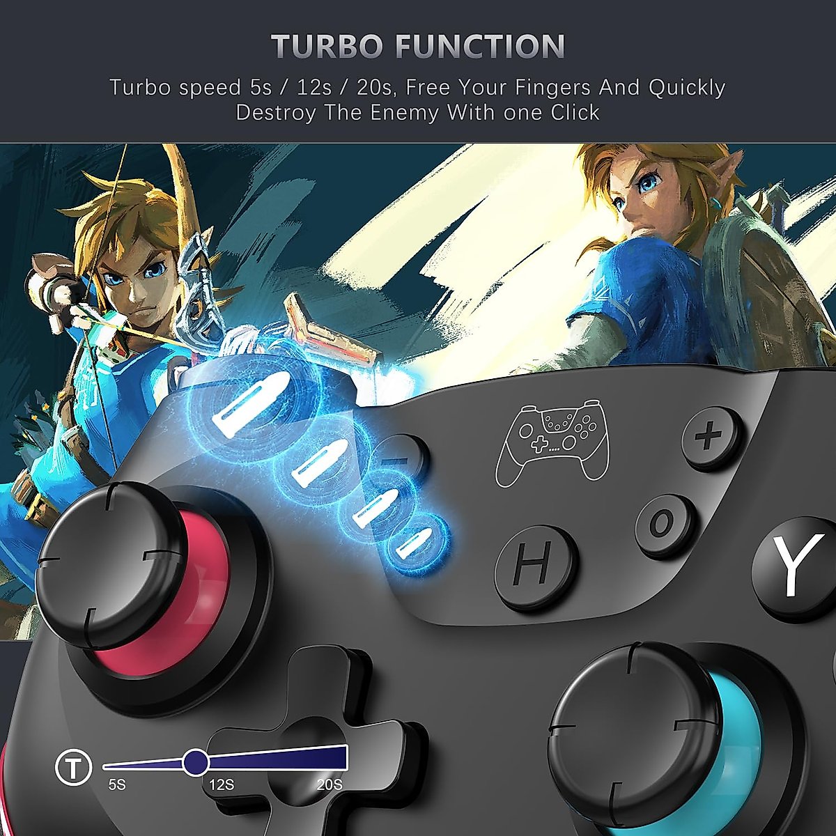 ASTARRY Switch Controller Wireless Switch Pro Controller Compatible with Switch/Switch Lite/Switch OLED Programmable Remote Gamepad Joystick with Wake-up and Turbo（Upgraded Version）