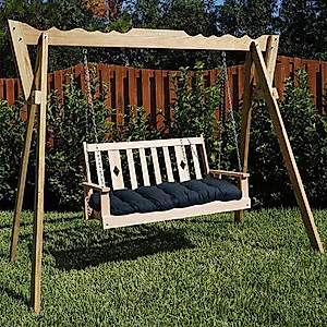 Outdoor Indoor Bench Cushion, 51.2in Waterproof Swing Cushion, Garden Bench Seat Cushion, Swing Chair Replacement Seat Pads Cushion Pillow for Lounger Garden Furniture Patio Metal Wooden Bench (Gray)