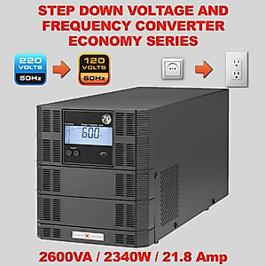 Voltage & Frequency Converter & Transformer - Step-Down 220V 50Hz to 120V 60Hz - Continuous Power, Smart Protection Features, Pure Sine Wave Output – PowerXchanger