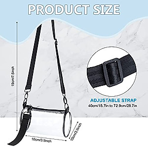 5 Pieces Black Clear Bag Stadium Approved Clear Plastic Purse Crossbody Concert Bag Lightweight See Through Bag for Women Work Concerts Festivals Sports Stadium Events