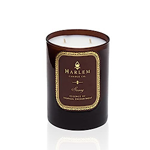 Harlem Candle Company Savoy Luxury Candle, 12 oz Brown Glass Jar, Double Wick, Soy Wax, Gift Box, Ozone, Blackcurrant, Mandarin, Green Apple and Lily of The Valley