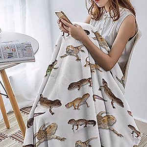 Singingin Ultra Soft Flannel Fleece Bed Blanket Reptile Lizard Throw Blanket All Season Warm Fuzzy Light Weight Cozy Plush Blankets for Living Room/Bedroom 50 x 60 inches