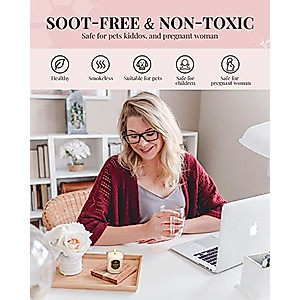 Veda Tinda Scent Candles for Home Scented, Lavender Vanilla Clove Jasmine Natural Beeswax Aromatherapy Glass Jar Candles for Relaxing, Candles Gifts Set for Women, 4-Pack Up 80 Hours Long Lasting