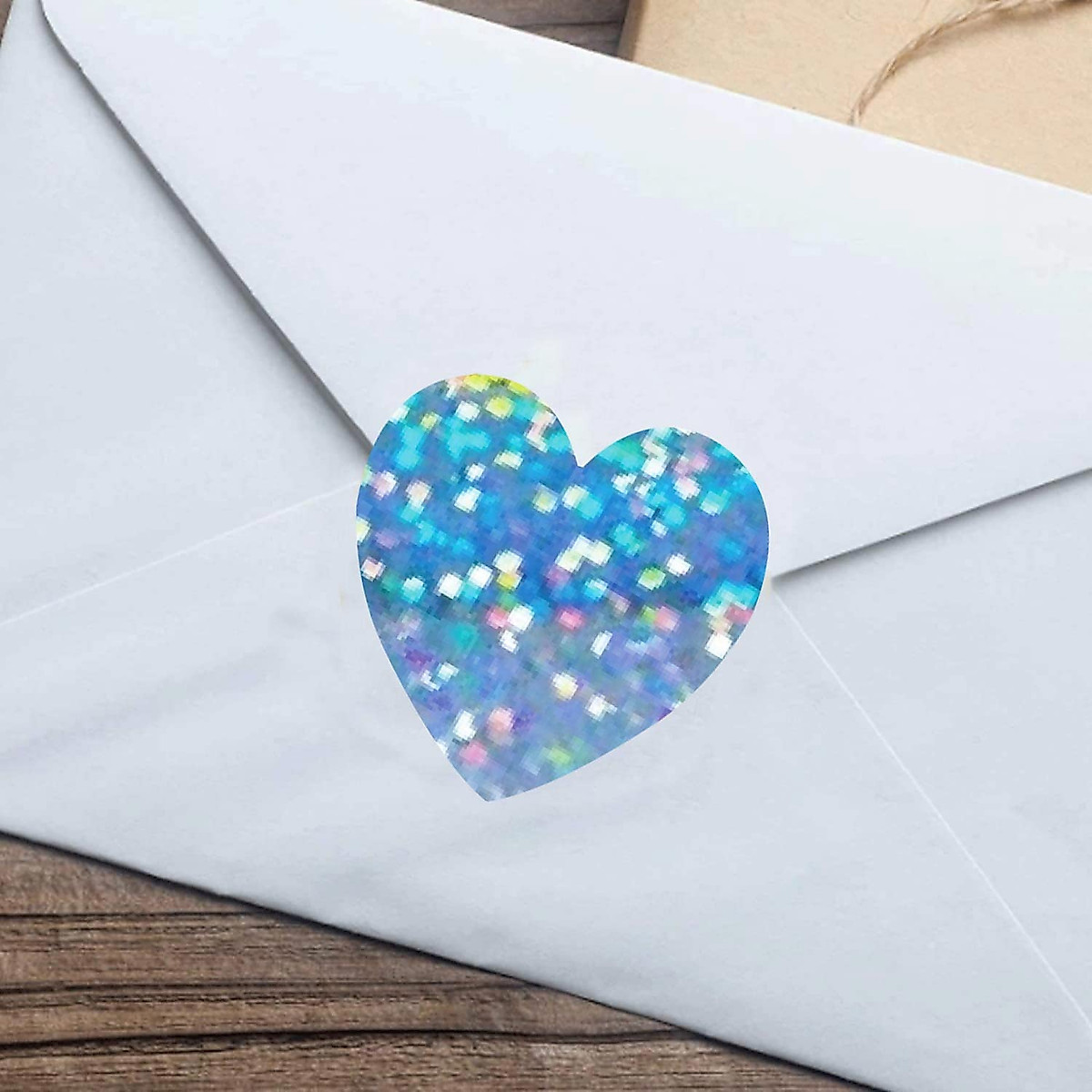 Glitter Valentine Heart Stickers Valentine's Love Decorative Stickers 1.1 Inch - 500 Valentine's Day Decorations Accessories for Kids Parties Envelops