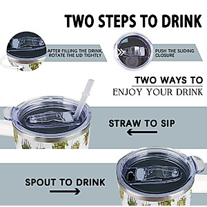 ZNYYZYBA Plant Lover Gifts, Gardening Gifts for Women, Plant Tumbler - Gifts for Plant Lovers, 40 oz Tumbler with Handle and Straw, Reusable Stainless Steel Plant Mug, Plant Lover Gifts for Women