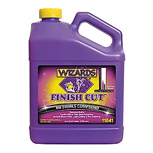 Wizards Finish Cut Buffing Liquid - Cutting Compound & Polish Machine Glaze - Light Cutting and Fine Polishing - 1 Gallon