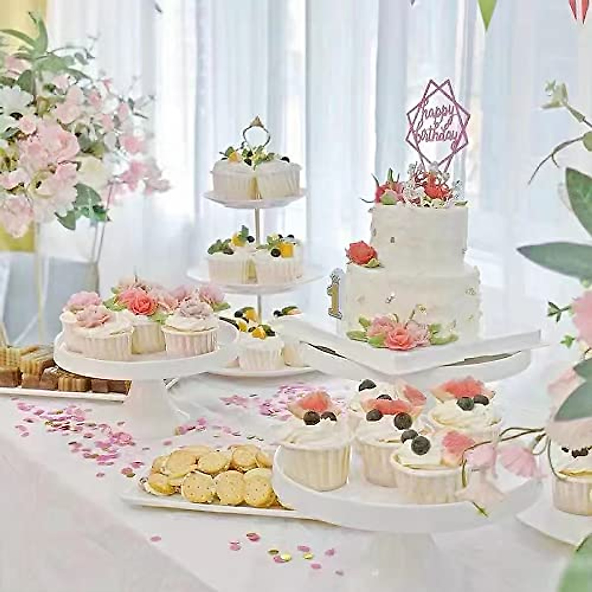 PQZKLDP 12Packs 6x6x5 Inches White Cake Boxes with Window, Gift Packing, Bakery Boxes, Dessert, Pastry, Cupcake, Pie Cookies, With Stickers,66 FT Twine (6 * 6 * 5 Inch, White)