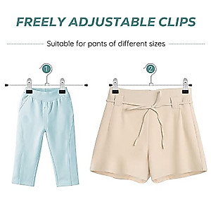 IEOKE Pant Hangers, 20 Pack Skirt Hangers with Clips Metal Trouser Clip Hangers for Heavy Duty Ultra Thin Space Saving