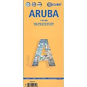 Laminated Aruba Map by Borch (English, Spanish, French, Italian and German Edition)