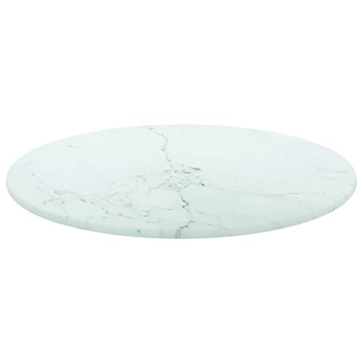 ULUYYUC Table Top,Living Room Tables Kitchen Table Dining Table Suitable Suitable for Kitchen Room,Dining Room,Living Room White Ø 11.8"x0.3" Tempered Glass with Marble Design